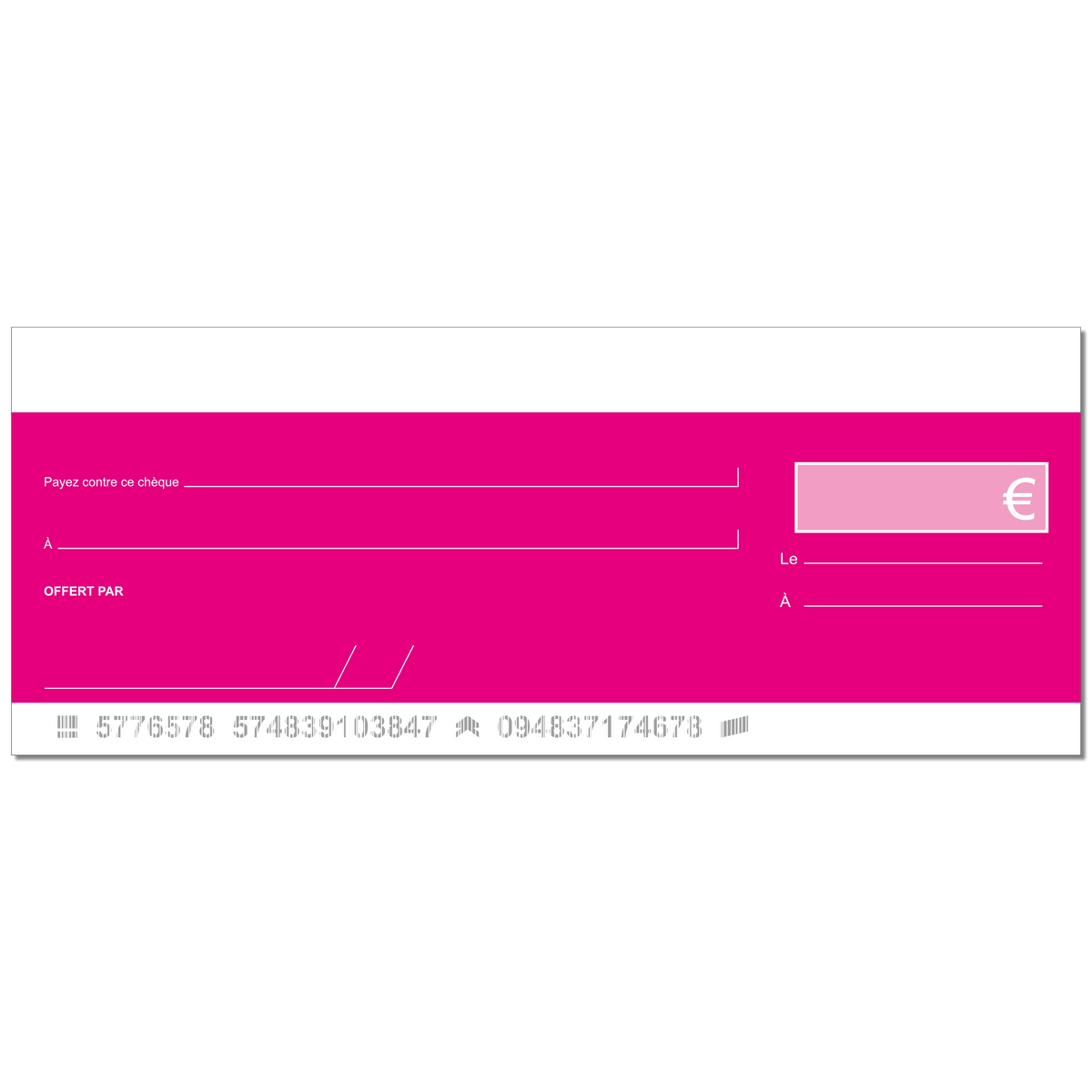 Chèque factice géant effaçable personnalisé modèle neutre octobre rose ...