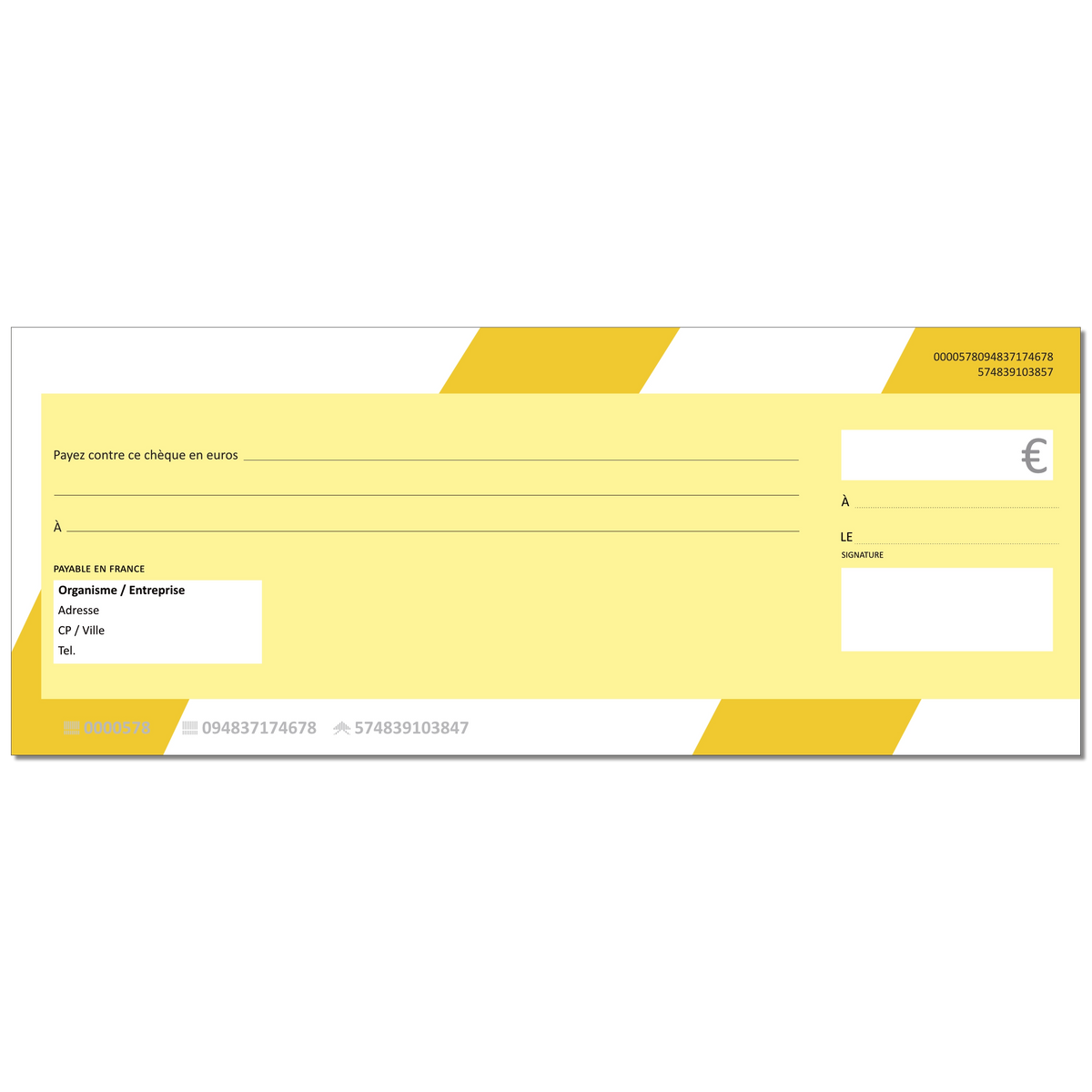 Chèque géant effaçable personnalisé modèle CHEQUE GEANT rayures jaunes ...