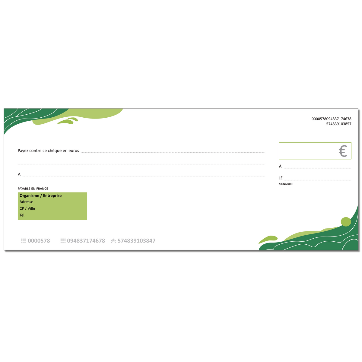 Personalized giant erasable dummy check neutral model — Bien-stocker