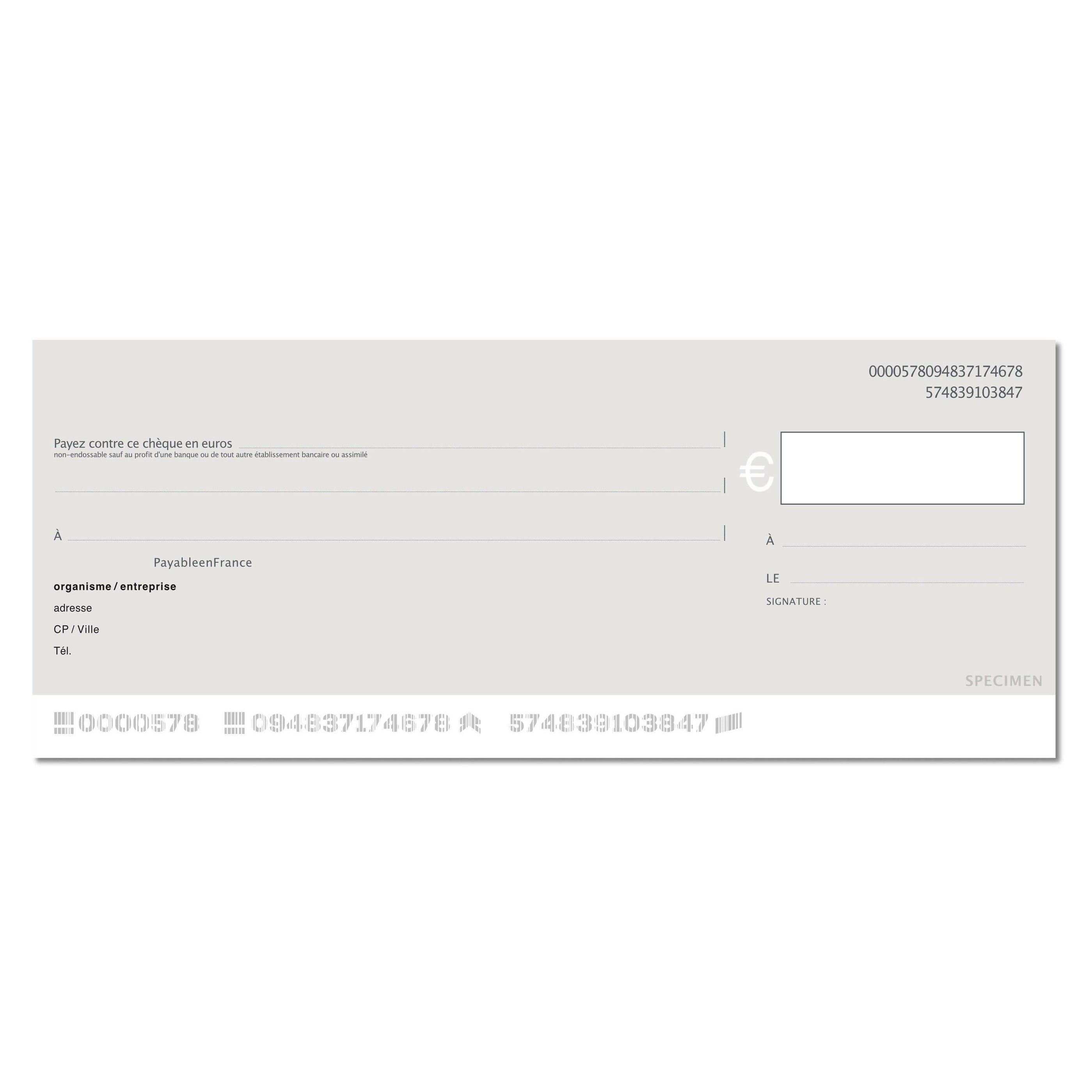 Chèque factice géant effaçable personnalisé modèle simple — Bien-stocker