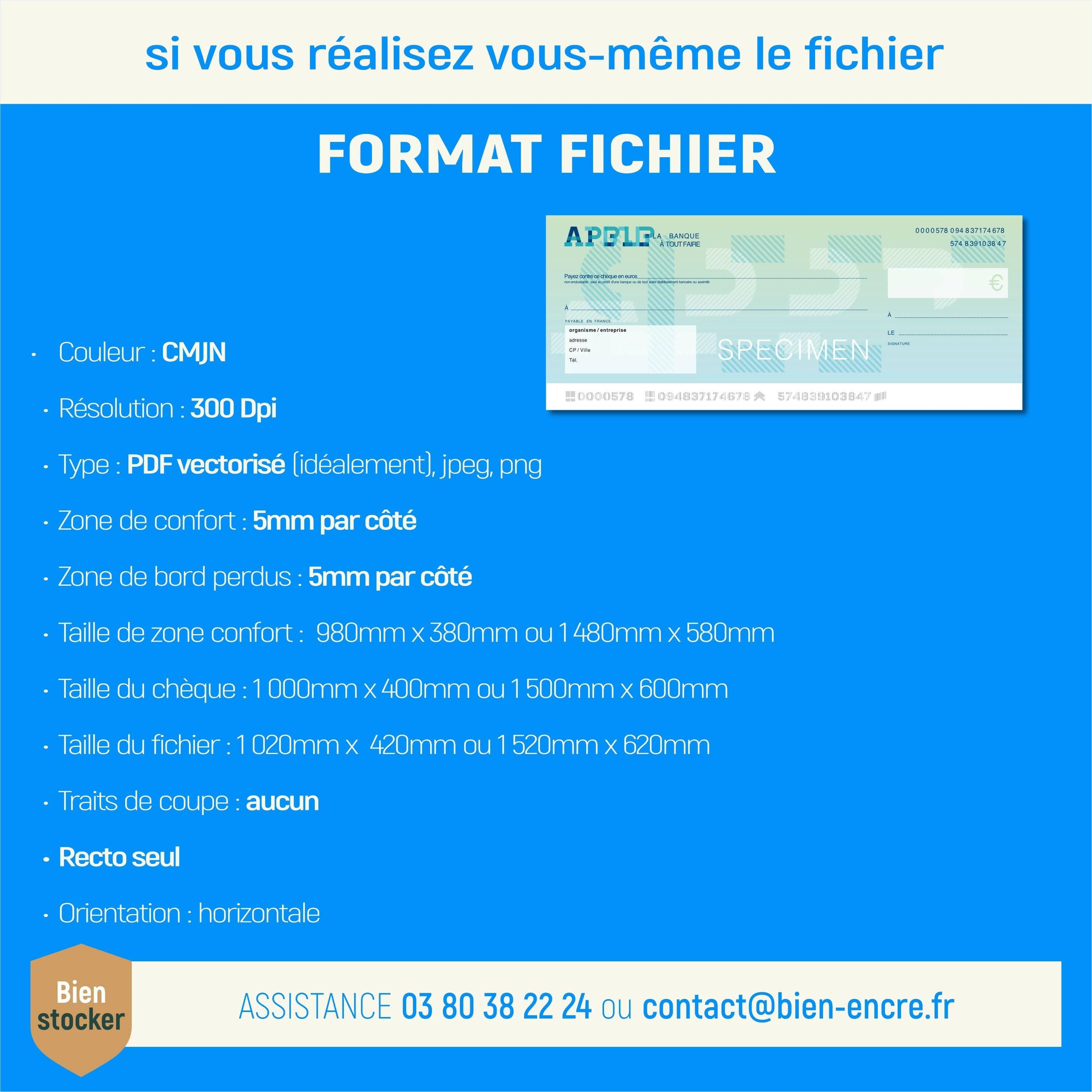 Chèque factice géant effaçable personnalisé modèle vert — Bien-stocker